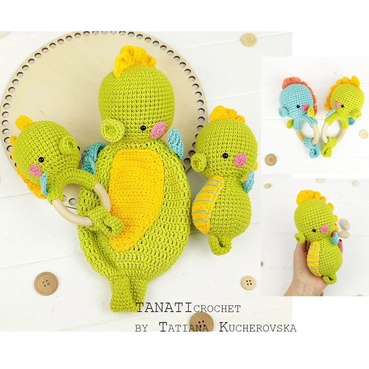 ⇒ Seahorse cochet/set patterns/comforter/rattle/toy (Tutorial, PDF file ...